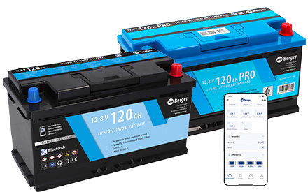 Berger LifePo4 lithium accu 120 Ah 12V met Bluetooth - Berger Camping