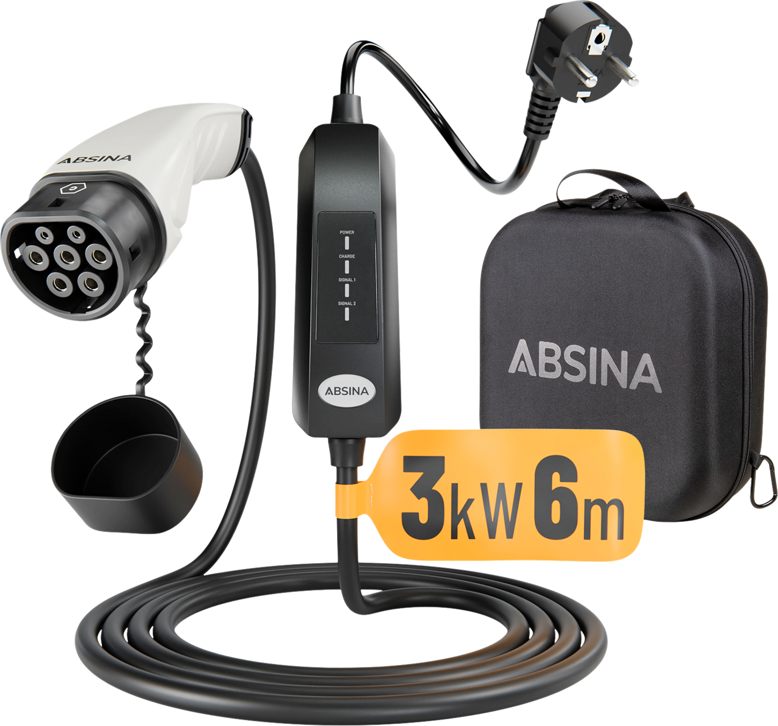 Absina Mobile Ladestation Typ 2 zum Laden an Haushaltssteckdosen für ...