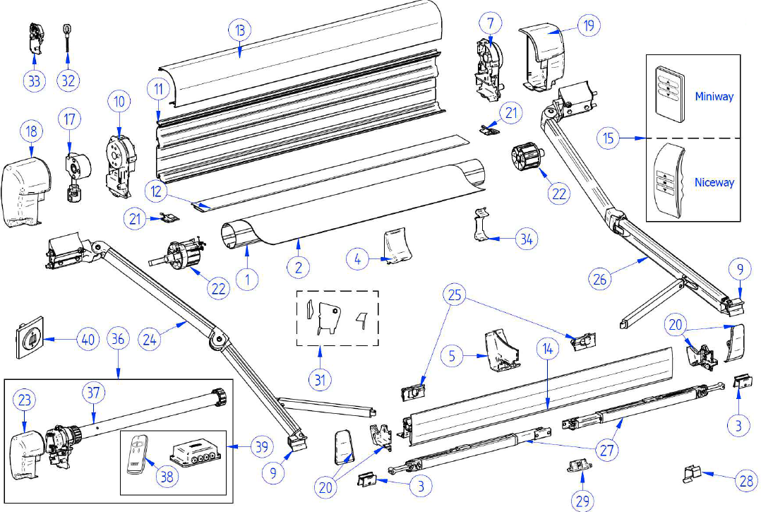Thule attachment for support foot on front rail 2 pieces left and right ...