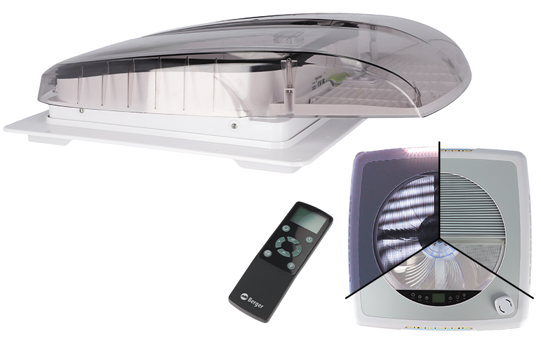 Berger roof hood Plus Fan with ventilation system 12 V 40 x 40 cm ...