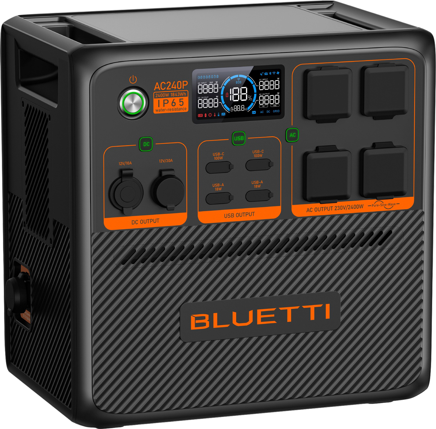 Bluetti AC240P tragbare Powerstation mit WLAN / Bluetooth 2400 W ...