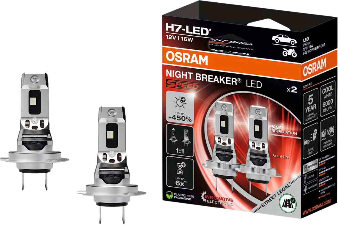 Osram Night Breaker LED Speed H7 450 LED car headlight lamp with 240 m ...