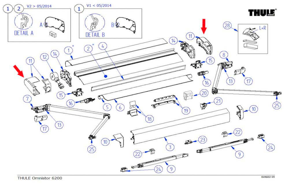 Thule End Caps for Awning Omnistor 6200 - Berger Camping