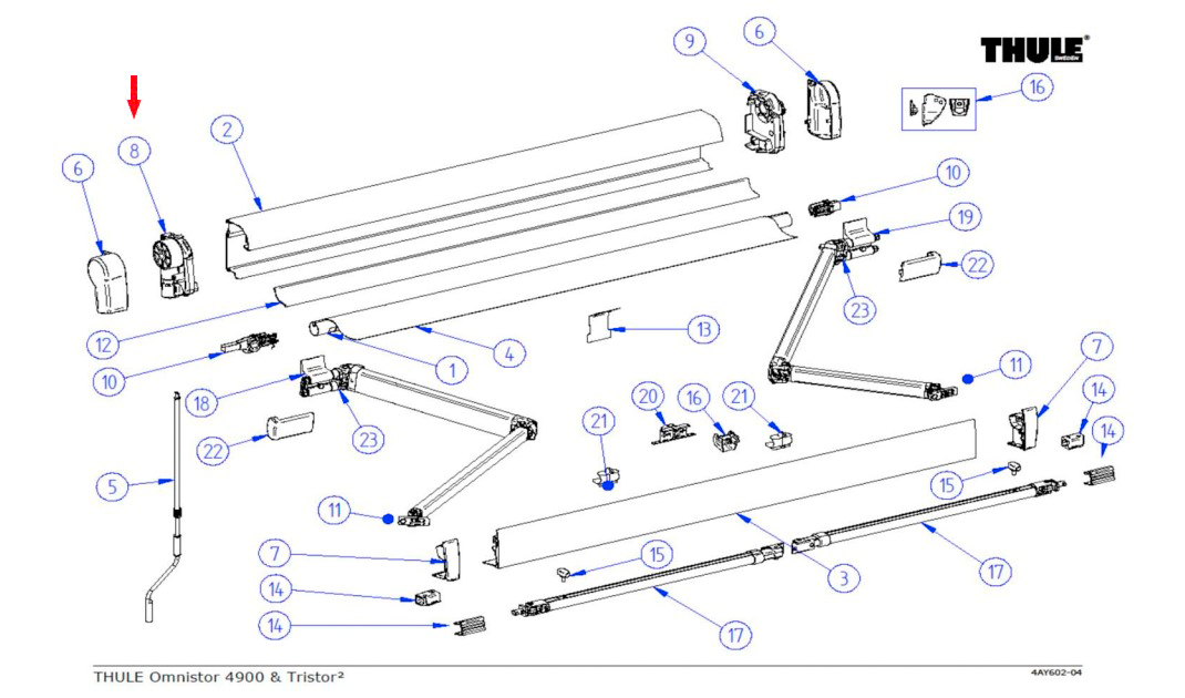 Thule end plate left suitable for type 4900 - Berger Camping