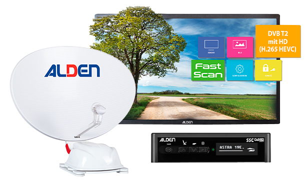 Alden AS2 80 HD Fully Automatic Satellite System Single LNB including S ...