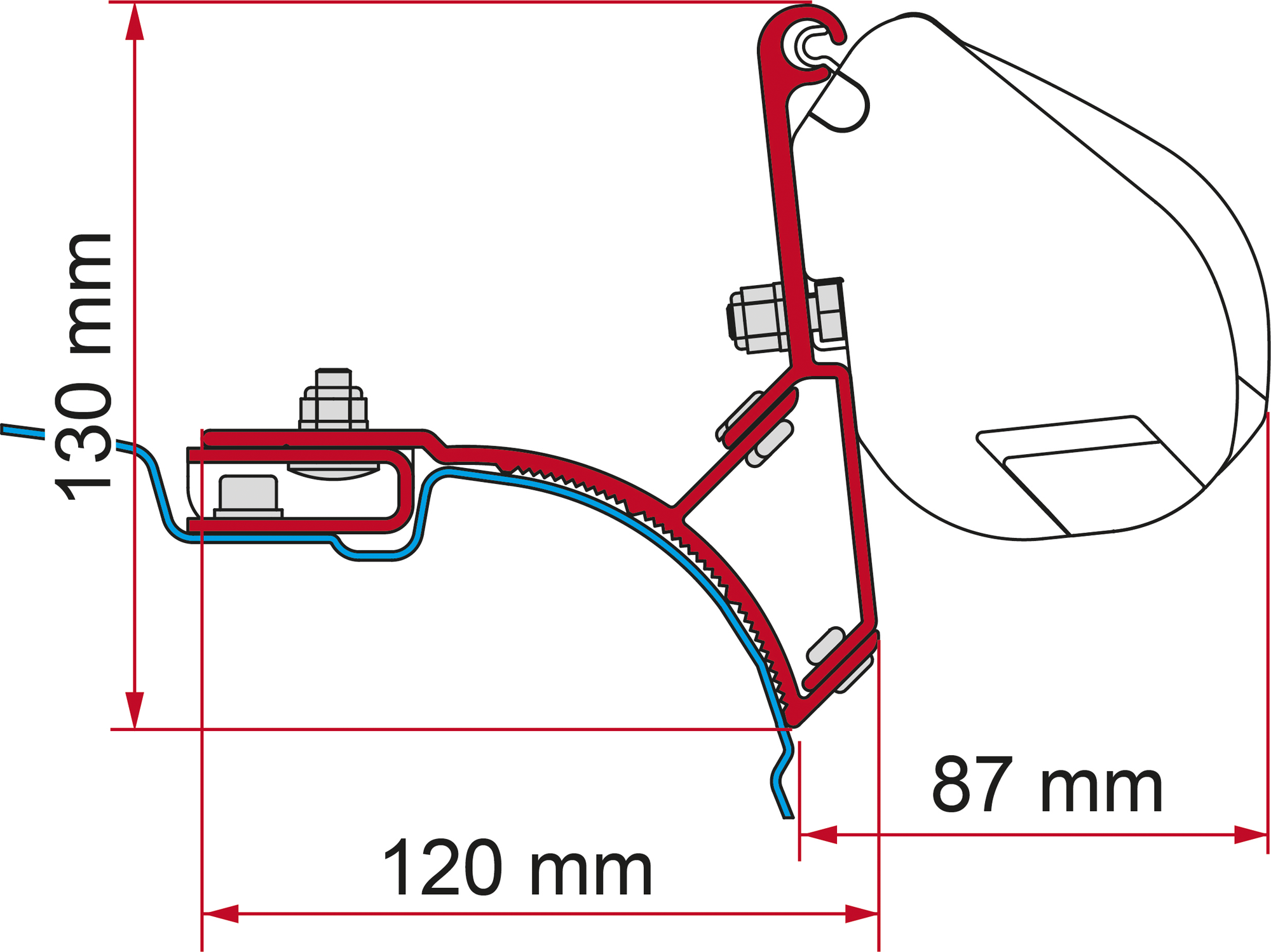 Fiamma Kit VW T5/T6 luifel adapter dakmontage - Berger Camping