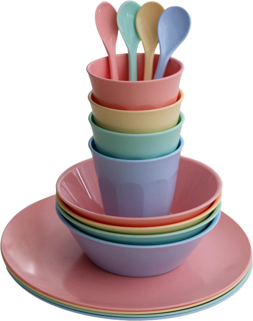 Set de vaisselles 16 pcs. Nora macarons Koziol - Berger Camping