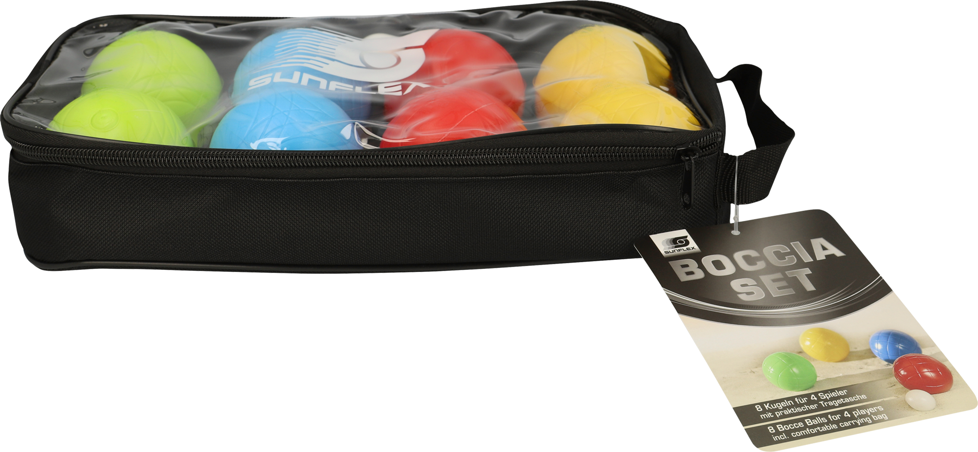 sunflex sport boccia set for up to 4 players with 8 boccia balls in ...