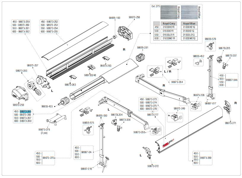Fiamma Markisenwalze für Markise F80L 550 - Fiamma Ersatzteilnummer 98673-267 - Fritz Berger ...