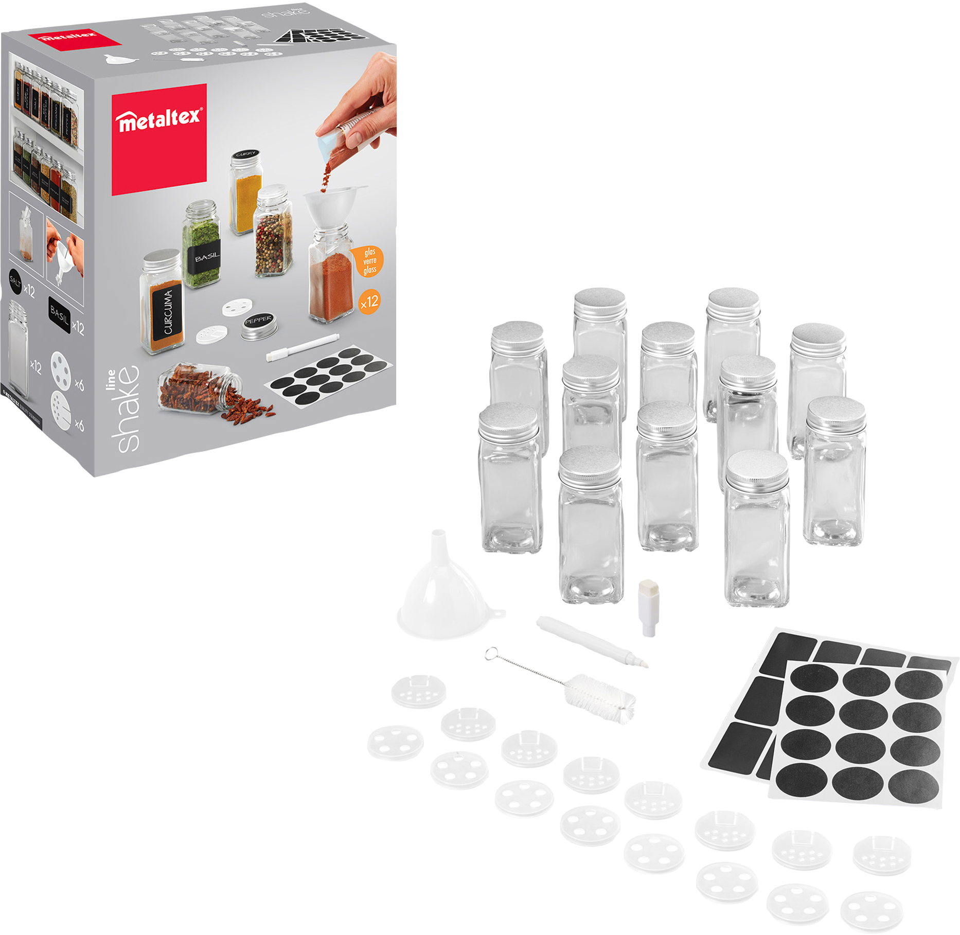 Metaltex Shake-It Gewürzstreuer Set 12 Gläser jetzt bestellen! | Berger ...