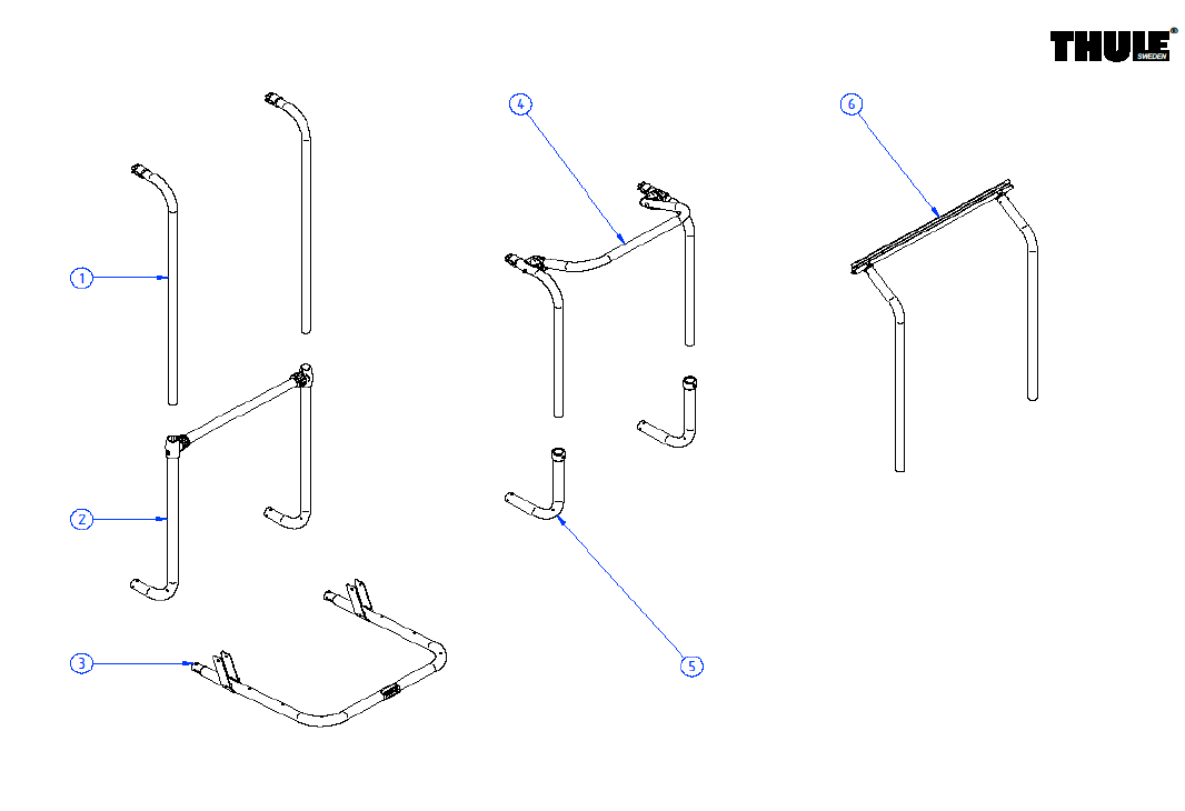 Thule Schienenbügel für Fahrradträger Sport G2 LV / SV / G2 W150/Hobby / Tour / Universal ...