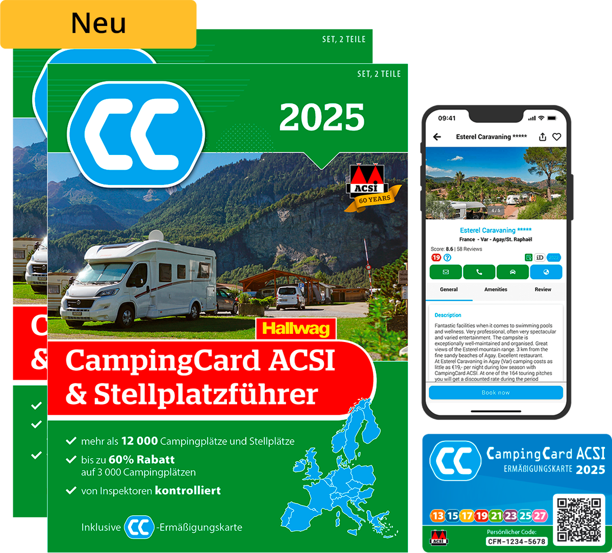 La Campingcard ACSI et le guide des emplacements 2025 avec plus de 12 ...
