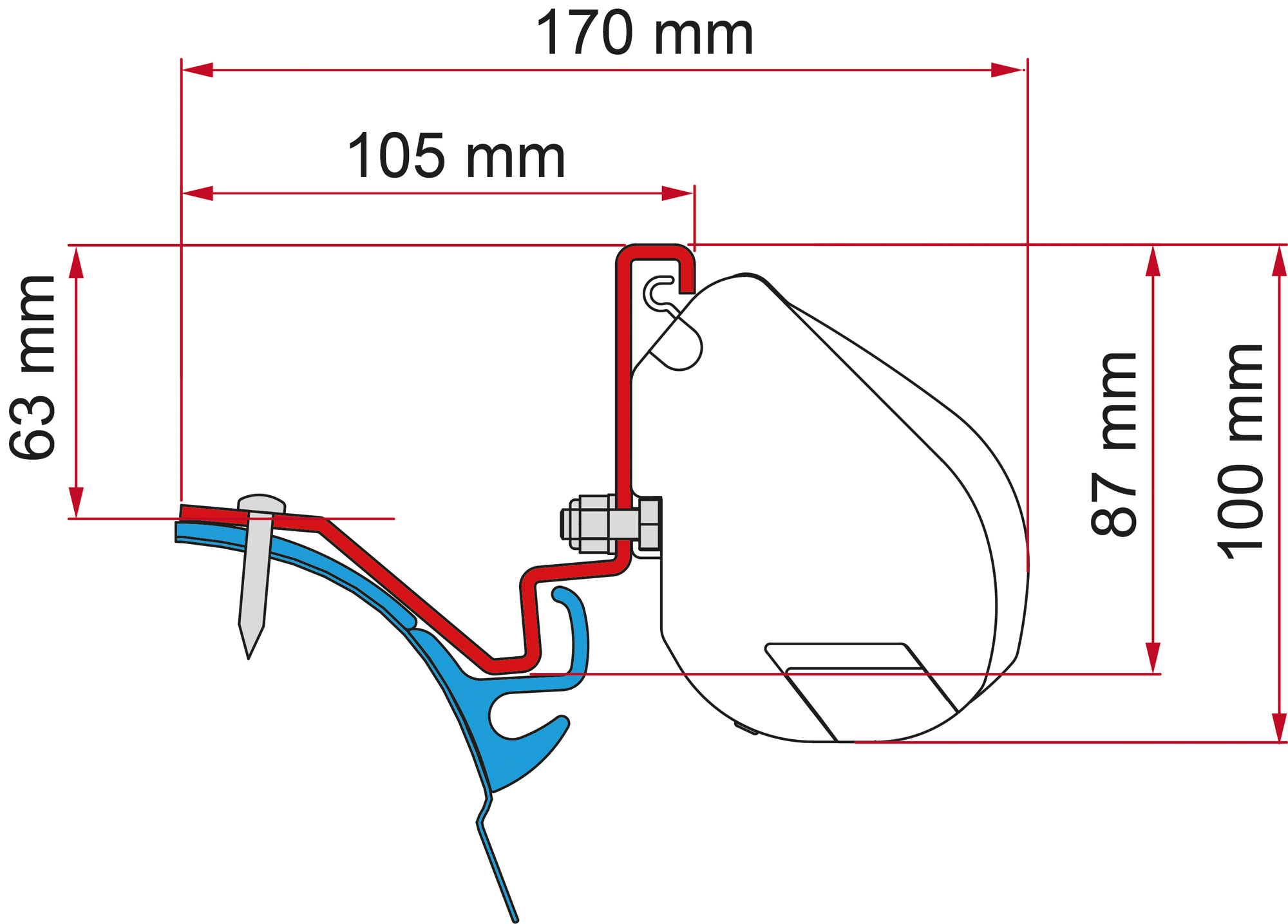Fiamma Kit VW T6 Kepler luifel Adapter voor Fiamma F35 - Berger Camping