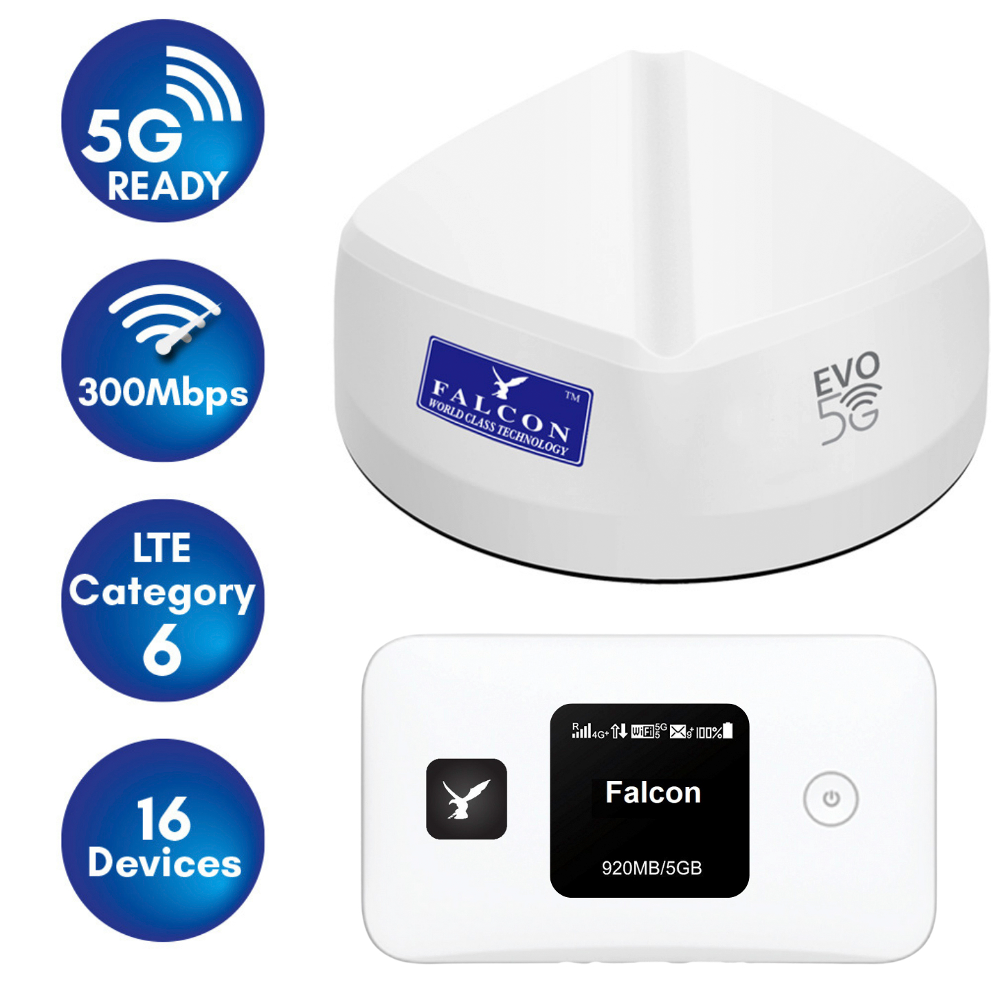 Falcon EVO 5G LTE Internet Dachantenne mit mobilem 300 Mbit/s 4G Router ...