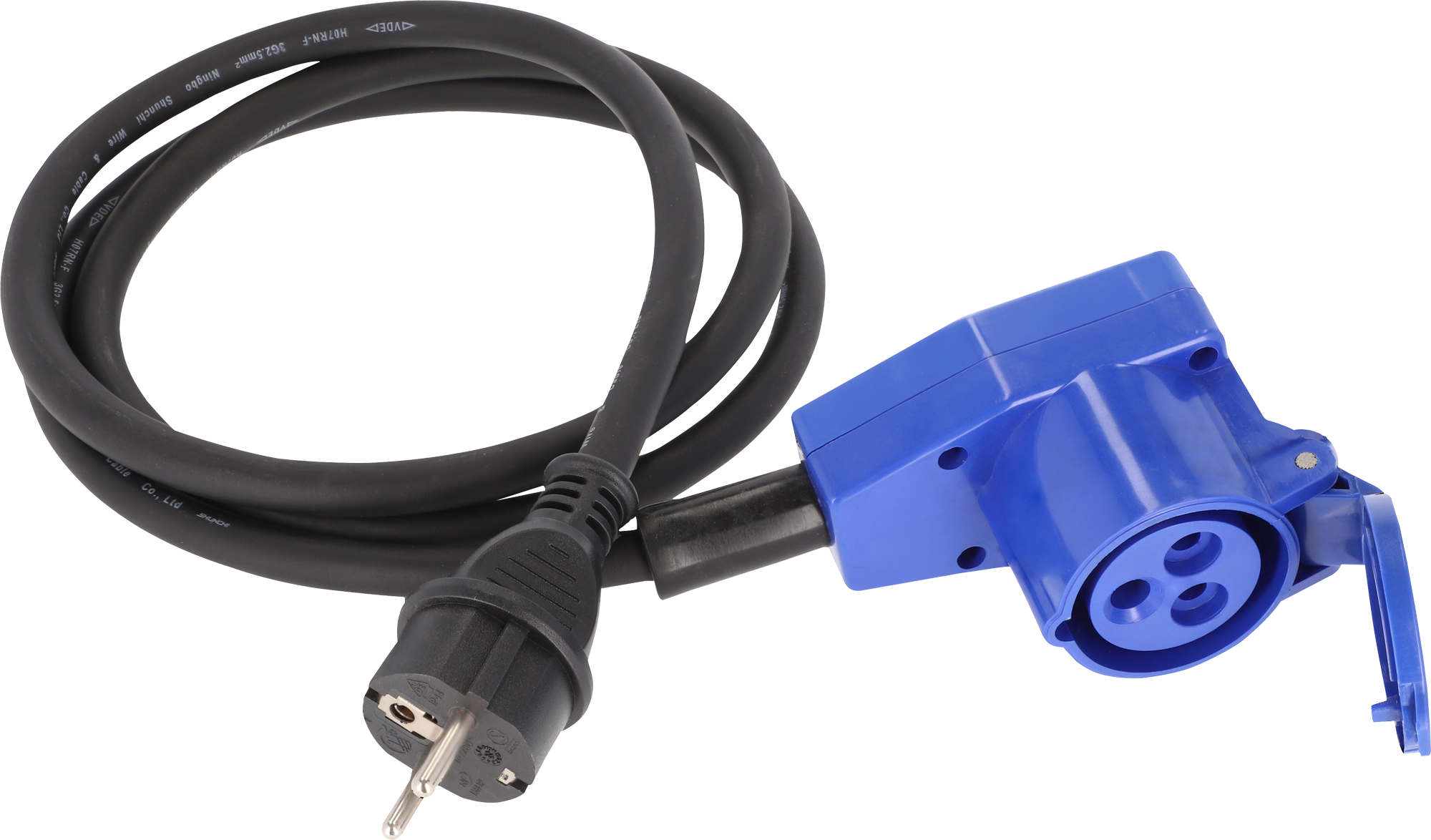 Berger adapter cable CEE angle coupling 3-pin and earthing contact plug 1.5 m - Berger Camping