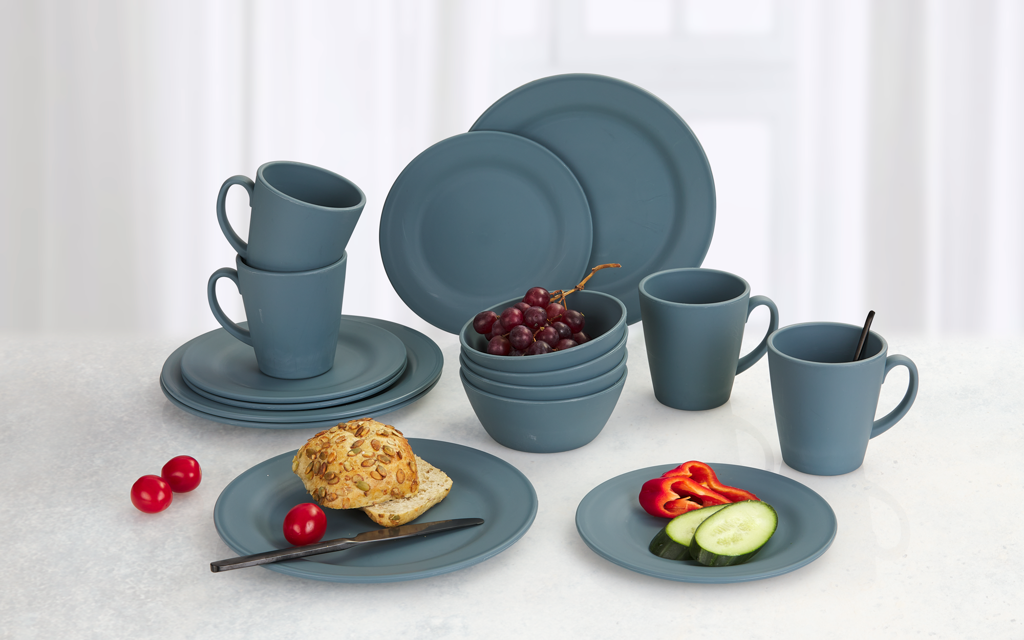 Berger Stripes Tableware Set 16 pcs. - Berger Camping
