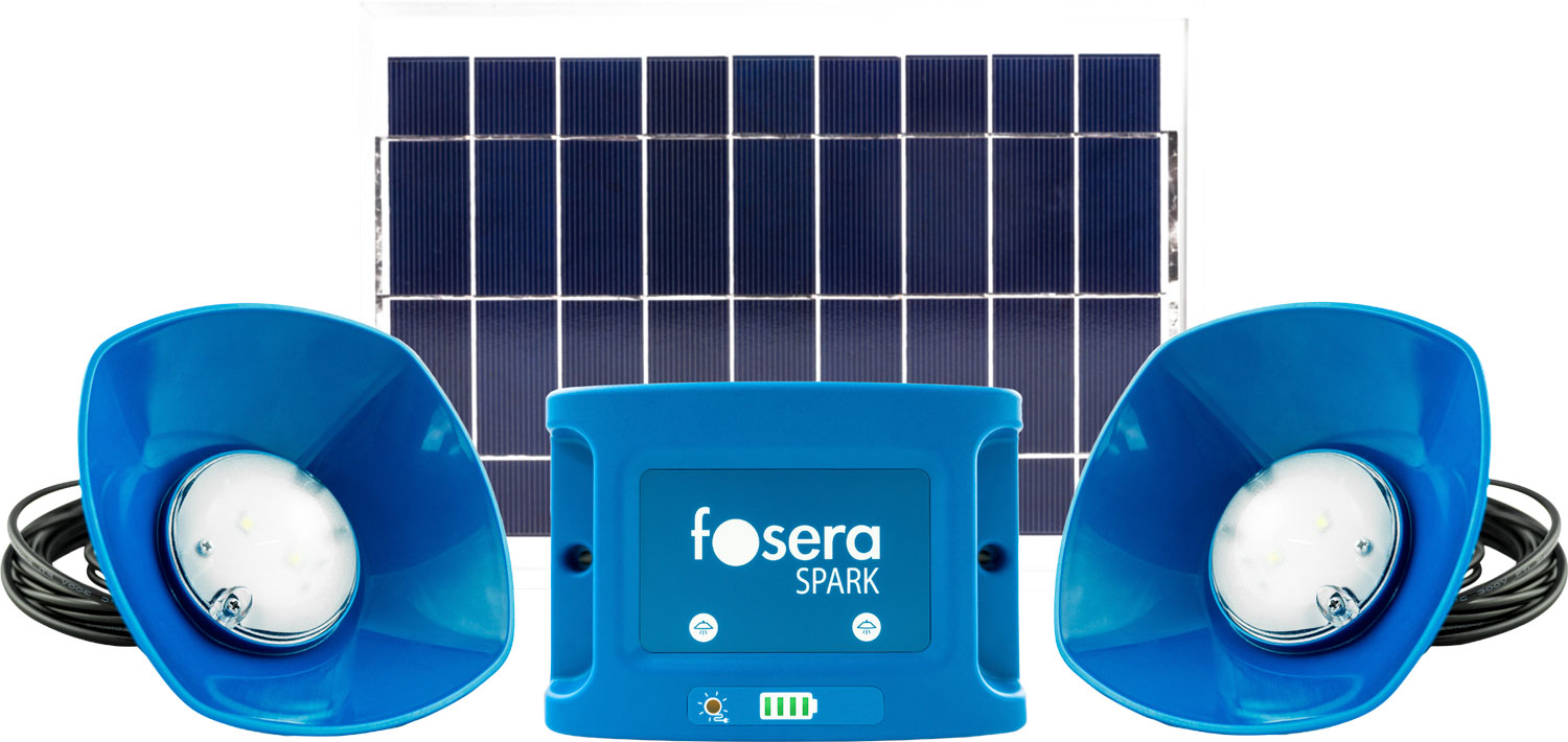 Fosera Spark 20 Solaranlagen-Set inklusive Batterie und 2 Einbaulampen ...