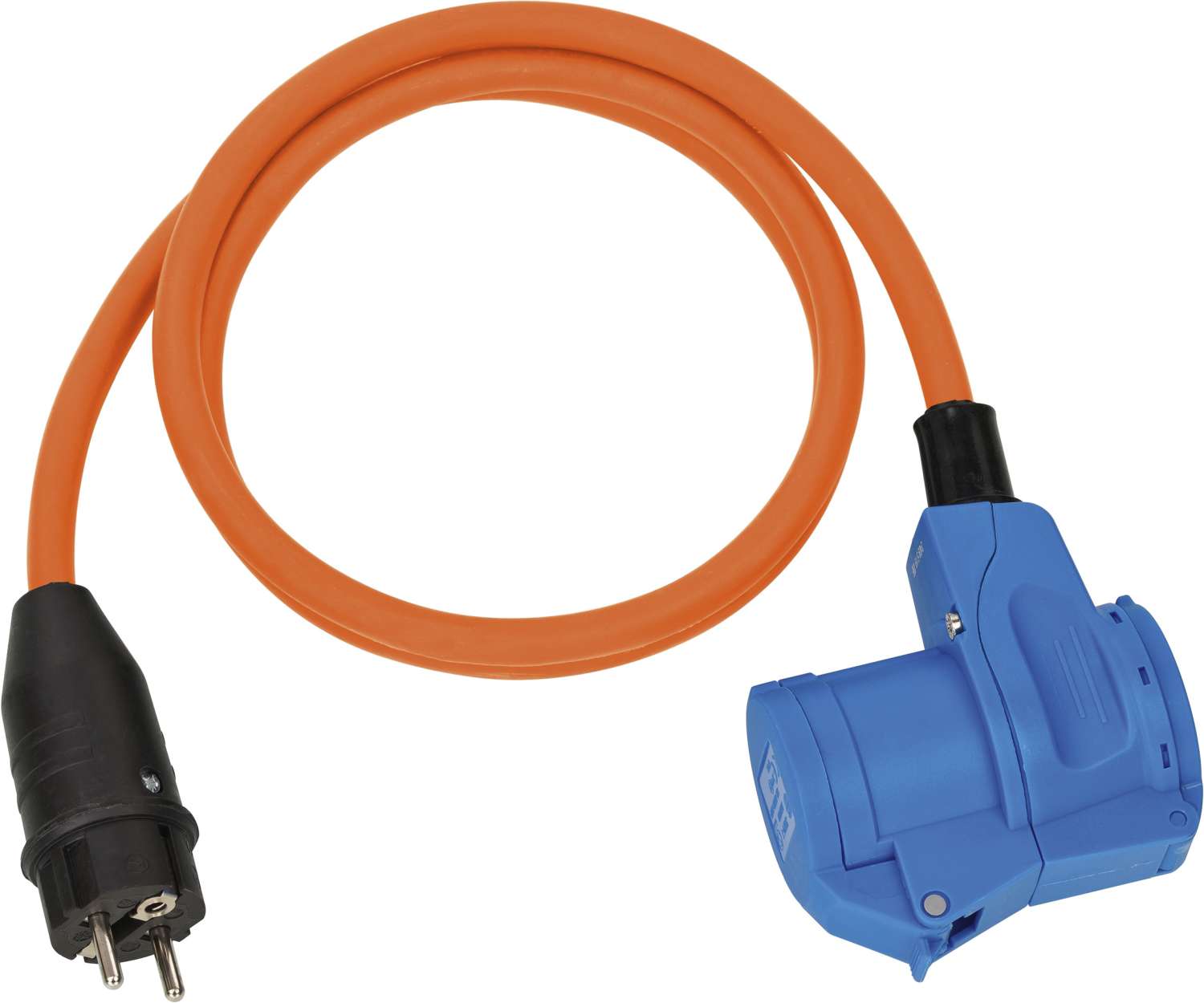 Brennenstuhl adapter cable Schuko plug angle coupling orange 1.5m ...