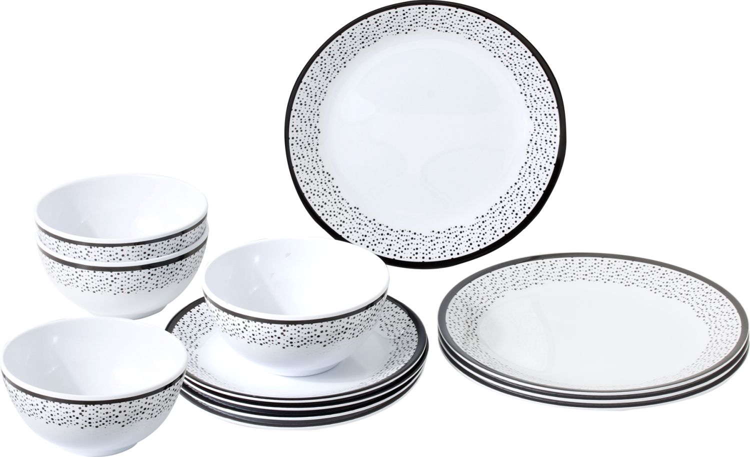 Brunner servies Middag Venetiaans Melamine - 12-delige set - Berger Camping