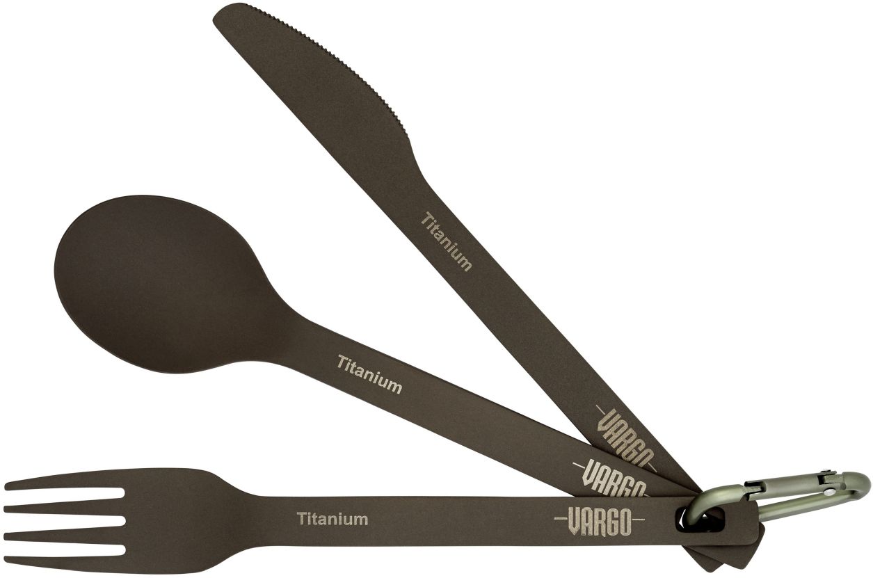 Vargo ultralight version titanium cutlery set 3 pieces - Berger Camping