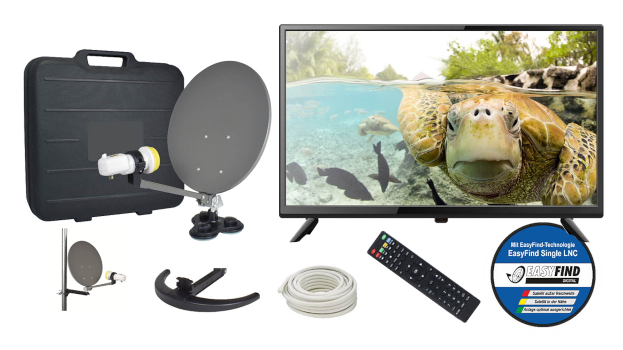 EasyFind 19" Travel TV Camping Sat System Incluye 19 " LED TV CD07 ...