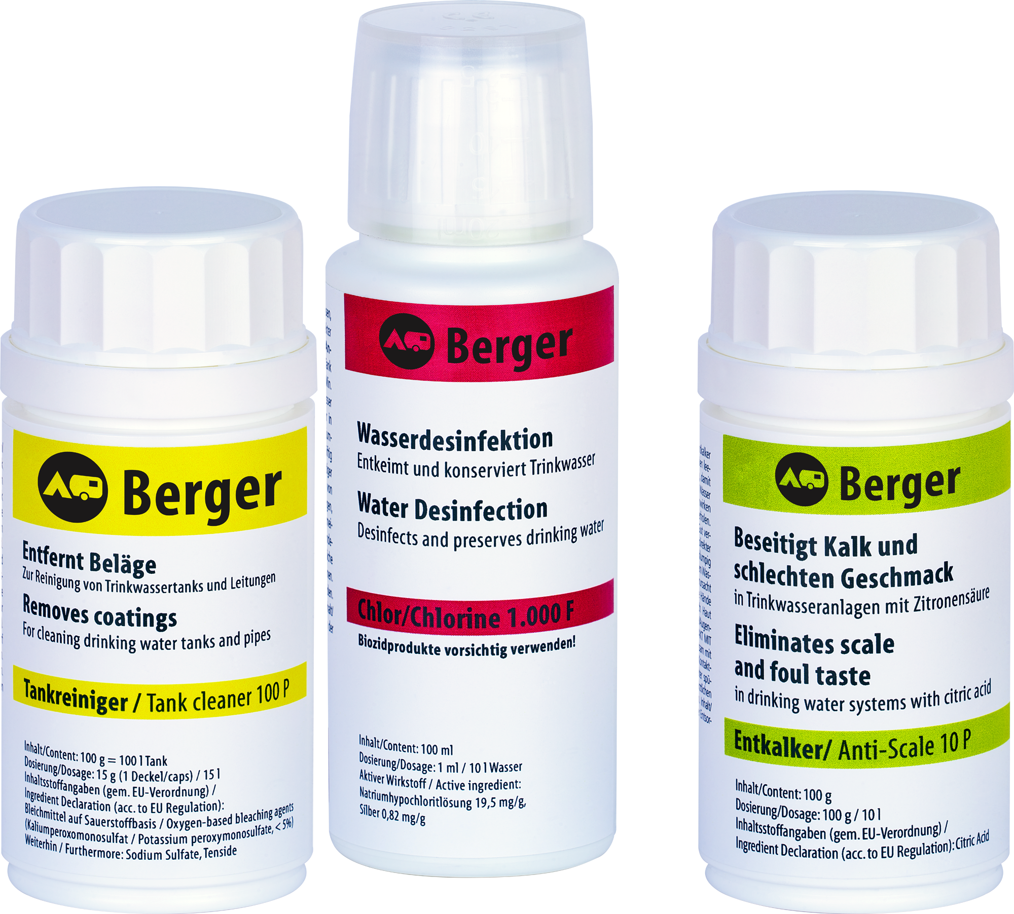 Set de nettoyant Tankbox 100 (pour réservoir, eau et détartrant) Berger ...